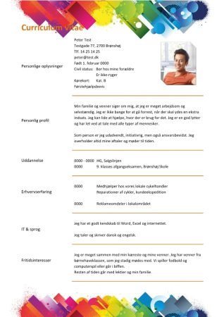 CV - Elev kontorlinjen - erhvervserfaring - Skrivansøgning