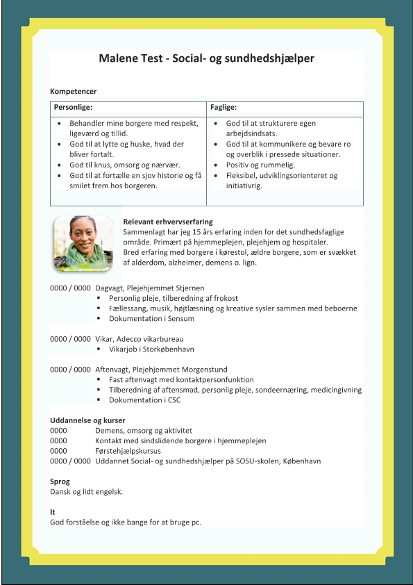 CV - SOSU hjælper - Skrivansøgning